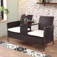 China Outdoor Garden Cafe Camping Patio Courtyard Chair Party PE Rattan Wicker Loveseat Set for sale