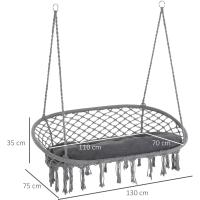China Outdoor Garden Patio Double Seat Hammock Chair Handmade with Cotton Rope Mail Packing for sale