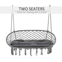 China Outdoor Garden Patio Double Seat Hammock Chair Handmade with Cotton Rope Mail Packing for sale