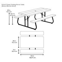 China Outdoor Furniture 6ft Rectangular Picnic Table with Umbrella Hole and Folding Chairs for sale