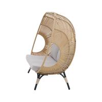 China Comfortable Outdoor Double Seat Standing Egg Chair in PE Rattan and Steel Frame for sale