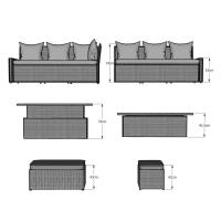 China General Outdoor Furniture AJUNION All Weather Garden Sectional Sofa with Rising Table for sale
