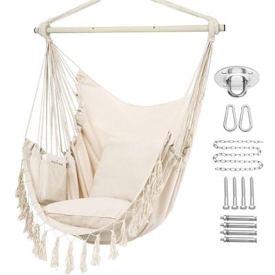 China 127*122*2.5cm Outdoor Garden Camping Patio Folding Portable Children Cotton Hanging Rope Swing Hammock Chair for sale