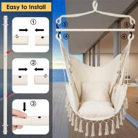 China 127*122*2.5cm Outdoor Garden Camping Patio Folding Portable Children Cotton Hanging Rope Swing Hammock Chair for sale