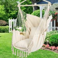 China 127*122*2.5cm Outdoor Garden Camping Patio Folding Portable Children Cotton Hanging Rope Swing Hammock Chair for sale