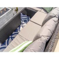 China Modular Furniture Wicker Rattan Outdoor Set with Fire Pit Table AJUNION Garden Design for sale