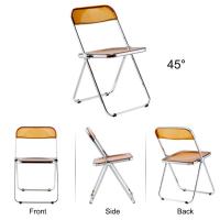 China Metal Steel Frame Clear Acrylic Folding Chairs for Wedding Banquet Restaurant Garden for sale