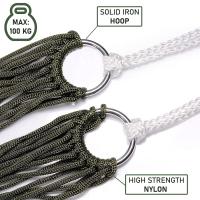 China Outdoor Indoor Garden Camping Farmhouse Style Portable Folding Nylon Rope Net Mesh Single Hammock Design for sale