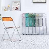 China Metal Steel Frame Clear Acrylic Folding Chairs for Wedding Banquet Restaurant Garden for sale