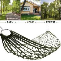China Outdoor Indoor Garden Camping Farmhouse Style Portable Folding Nylon Rope Net Mesh Single Hammock Design for sale