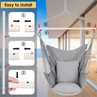 China Park Outdoor Garden Camping Patio Folding Portable Cotton Hanging Rope Hammock Swing Chair for sale