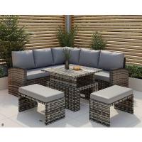 China Upgrade Your Patio with AJUNION Garden Furniture Rattan Sofa and Adjustable Table for sale