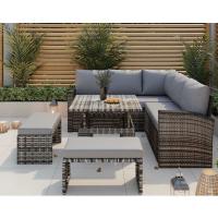 China Upgrade Your Patio with AJUNION Garden Furniture Rattan Sofa and Adjustable Table for sale