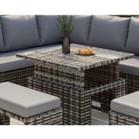 China Upgrade Your Patio with AJUNION Garden Furniture Rattan Sofa and Adjustable Table for sale