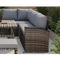 China Upgrade Your Patio with AJUNION Garden Furniture Rattan Sofa and Adjustable Table for sale