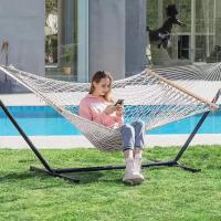 China Cozy Portable Folding Cotton Rope Mesh Hammock Bed for Outdoor Indoor Garden Camping for sale