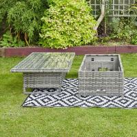 China 9 Seater Rattan Woven Garden Furniture Set with Modern Design and Adjustable Table for sale