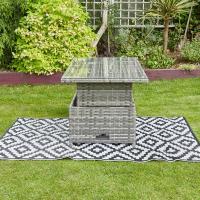 China 9 Seater Rattan Woven Garden Furniture Set with Modern Design and Adjustable Table for sale