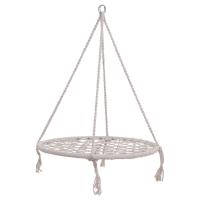 China Outdoor Indoor Garden Camping Metal Swing Chair with Cotton Rope and Foldable Design for sale