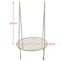 China Outdoor Indoor Garden Camping Metal Swing Chair with Cotton Rope and Foldable Design for sale