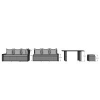 China AJUNION 9 Piece Rattan Garden Dining Set Wicker Rattan Outdoor Furniture Outdoor Sofa Set for sale
