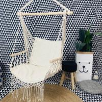 China Indoor and Outdoor Metal Frame Outdoor Swing Chair with Cotton Rope Hanging Hammock for sale