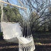 China Indoor and Outdoor Metal Frame Outdoor Swing Chair with Cotton Rope Hanging Hammock for sale