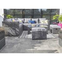China Garden Set AJUNION 8 Seater Outdoor Furniture Rattan Corner Lounge Sofa Set for Backyard for sale