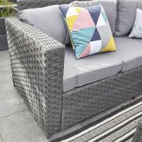China Garden Set AJUNION 8 Seater Outdoor Furniture Rattan Corner Lounge Sofa Set for Backyard for sale