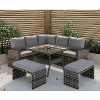 China PE Rattan All Weather Garden Furniture Set Leisure Outdoor Corner Sofa Lounge Set for sale