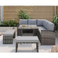 China PE Rattan All Weather Garden Furniture Set Leisure Outdoor Corner Sofa Lounge Set for sale