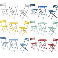 China 3 Piece Steel Folding Table and Chairs Set Perfect for Outdoor Patio Balcony or Garden for sale