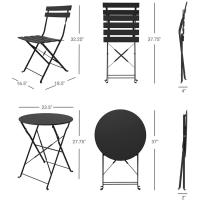 China 3 Piece Steel Folding Table and Chairs Set Perfect for Outdoor Patio Balcony or Garden for sale