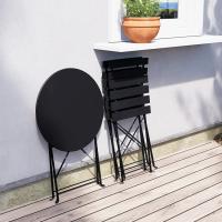 China 3 Piece Steel Folding Table and Chairs Set Perfect for Outdoor Patio Balcony or Garden for sale
