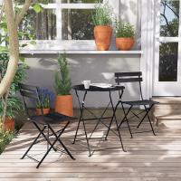 China 3 Piece Steel Folding Table and Chairs Set Perfect for Outdoor Patio Balcony or Garden for sale