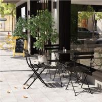 China 3 Piece Steel Folding Table and Chairs Set Perfect for Outdoor Patio Balcony or Garden for sale