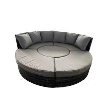 China Adjustable Dining Table Wicker Woven Sofa Set for Outdoor Daybed Furniture by AJUNION for sale