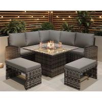 China L96xW49xH35cm Bench Size Modern Sectional Corner Lounge Patio Furniture with Fire Pit for sale