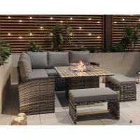 China L96xW49xH35cm Bench Size Modern Sectional Corner Lounge Patio Furniture with Fire Pit for sale