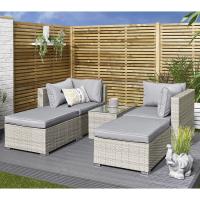 China 5 Piece Wicker Rattan Modular Outdoor Sofa Modern Design Style L70xW40xH39cm Table Size for sale