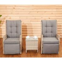 China Adjustable Backrest Garden Sofa AJUNION Wicker Rattan Patio Furniture with Side Table for sale