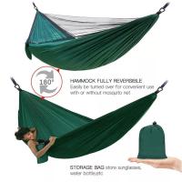 China Outdoor Garden Lightweight Nylon Green Camping Parachute Hammock with Mosquito Net for sale