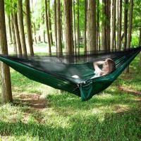 China Outdoor Garden Lightweight Nylon Green Camping Parachute Hammock with Mosquito Net for sale