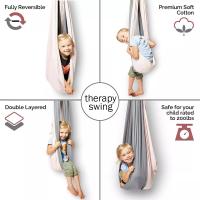 China Mail Packing Kids Children Double Therapy Sensory Aerial Yoga Hammock Swing Custom Logo for sale