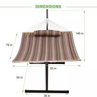 China Outdoor Camping Portable Lightweight Folding Double Cotton Hammocks with Metal Stand for sale
