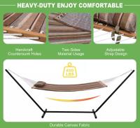China Outdoor Camping Portable Lightweight Folding Double Cotton Hammocks with Metal Stand for sale