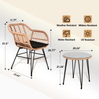 China AJUNION 2 Seating Outdoor Patio Furniture Bistro Set D23.62''xW21.26''xH31.5'' Chair Size for sale
