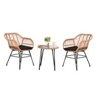 China AJUNION 2 Seating Outdoor Patio Furniture Bistro Set D23.62''xW21.26''xH31.5'' Chair Size for sale