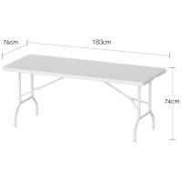 China Modern Design Stock size Portable Plastic White Folding Banquet Table for Picnic Party for sale