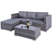 China Outdoor Garden Furniture Wicker Rattan Sofa Set with Coffee Table in PE Rattan for sale